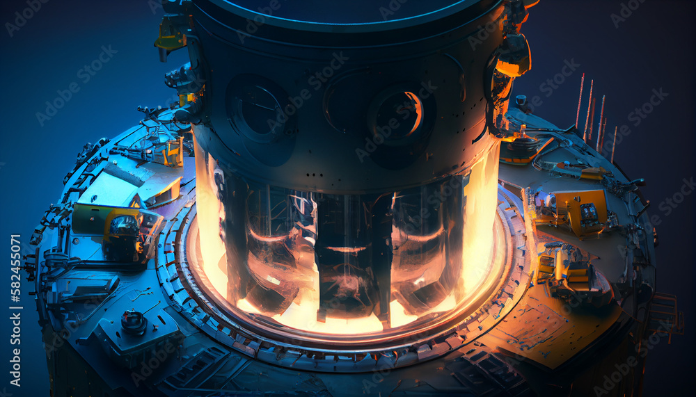 Conceptual high tech power plant thermonuclear or nuclear reactor ...