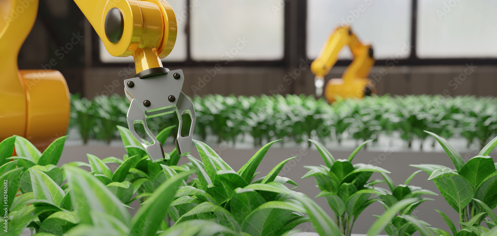 The concept of using artificial intelligence AI helps to control robots ...