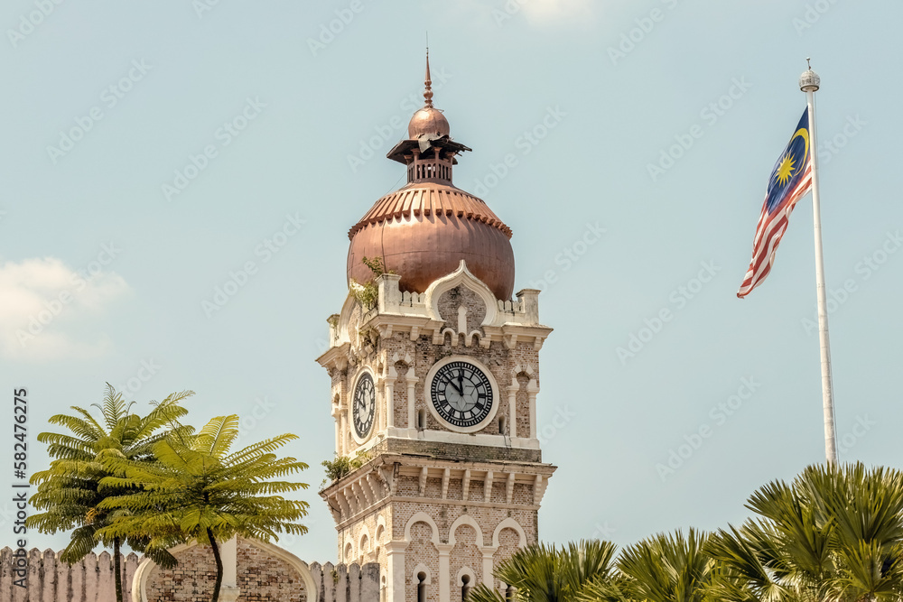 Clock tower at Sultan Abdul Samad Building (Bangunan Sultan Abdul Samad ...