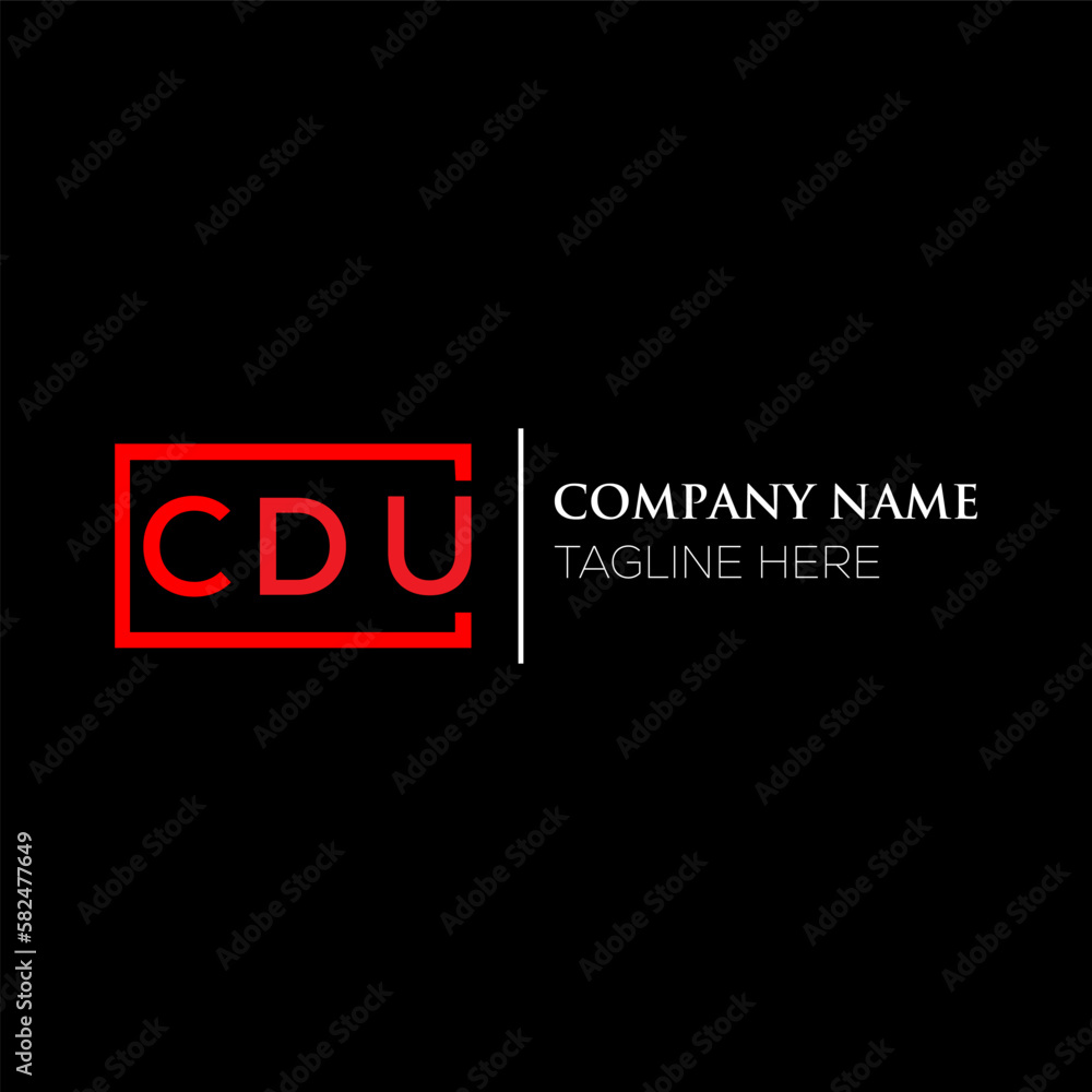 CDU letter logo design on black background. CDU creative initials ...