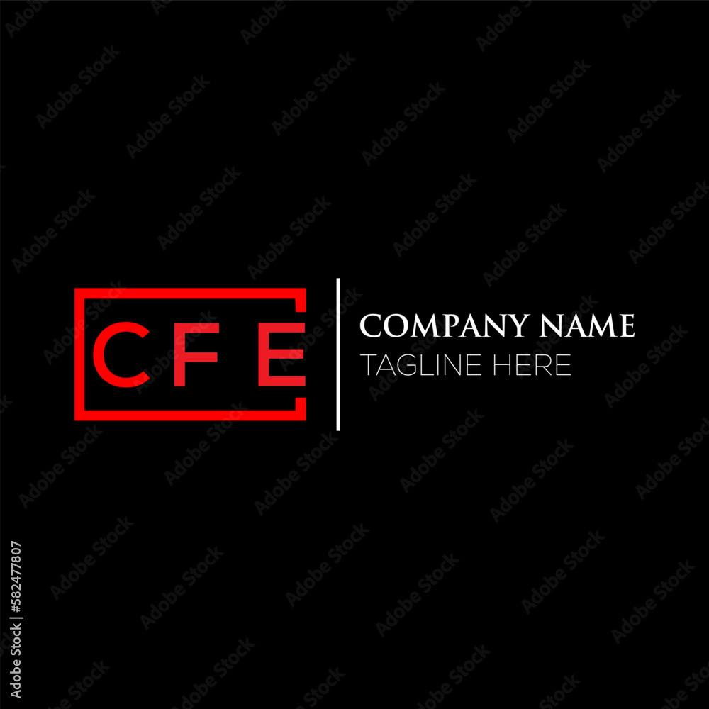 CFE letter logo design on black background. CFE creative initials ...