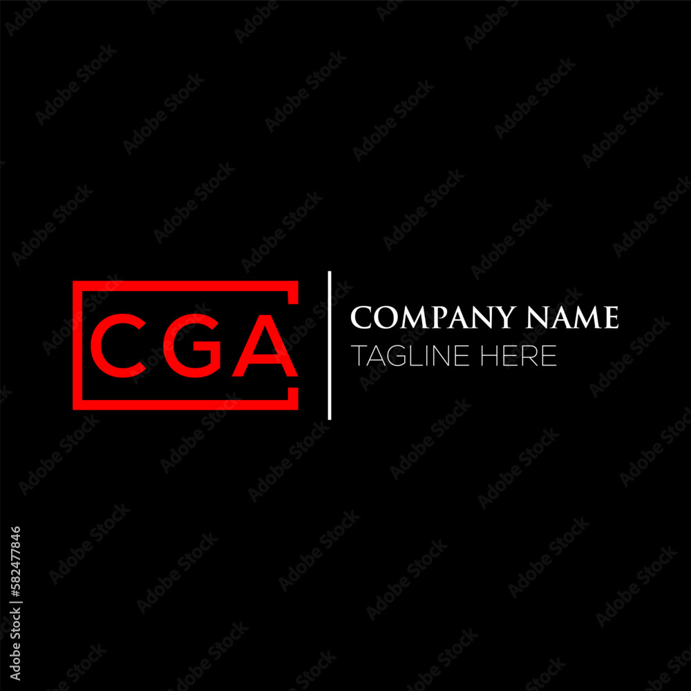 CGA letter logo design on black background. CGA creative initials letter logo concept. CGA ...