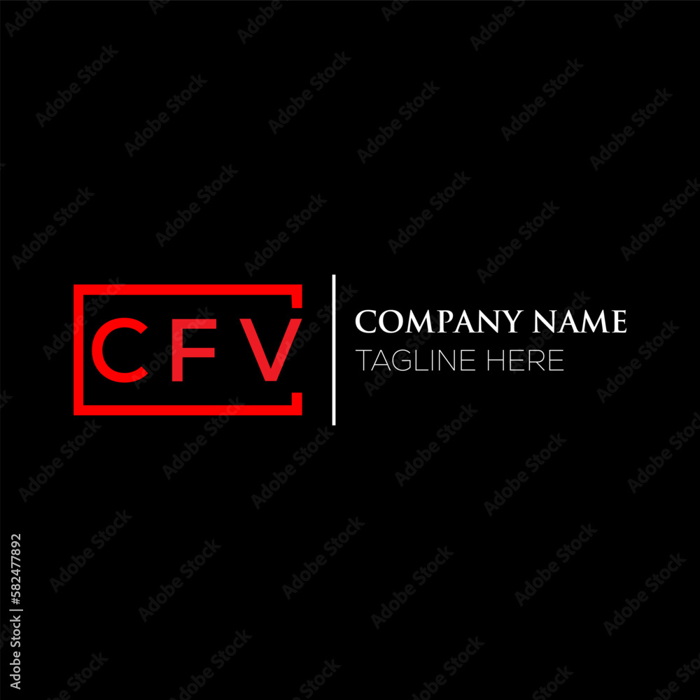 CFV letter logo design on black background. CFV creative initials ...