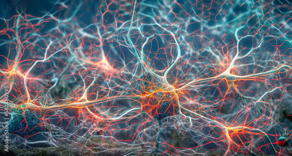 Power of the Brain, Interconnected Neurons Sending Electrochemical ...
