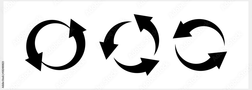 Circle arrow clipart isolated Stencil recycle symbol Vector stock ...