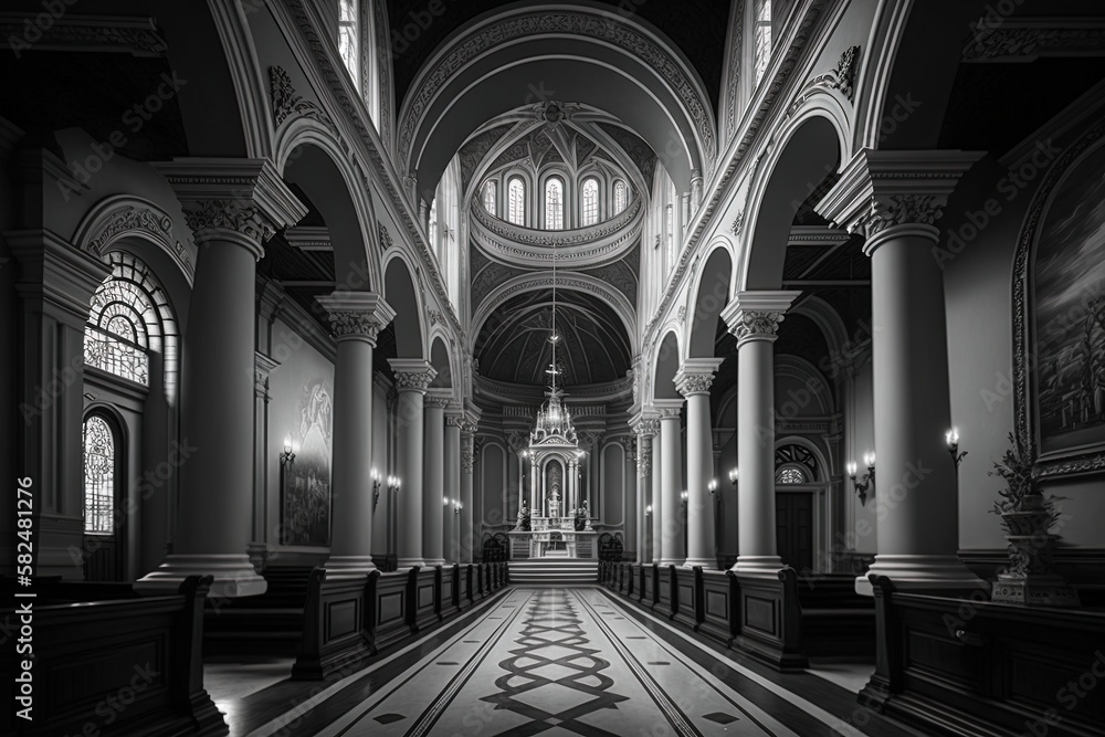 Seen in the vertical orientation from the altar side, this stunning ...