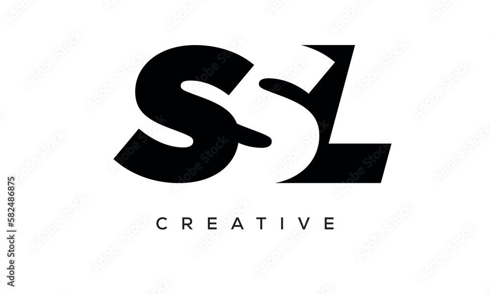 SSL letters negative space logo design. creative typography monogram ...