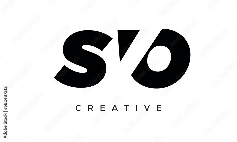 SVO letters negative space logo design. creative typography monogram ...