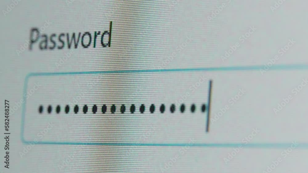 Enter password. Someone enters their password on computer screen. Log ...