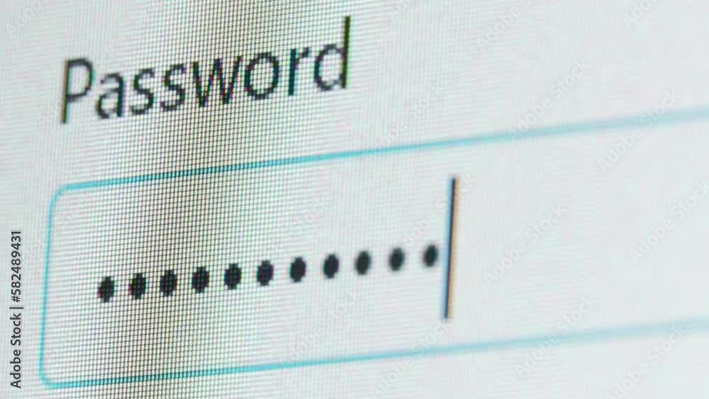 Enter password. Someone enters their password on computer screen. Log in to your account. Typing ...