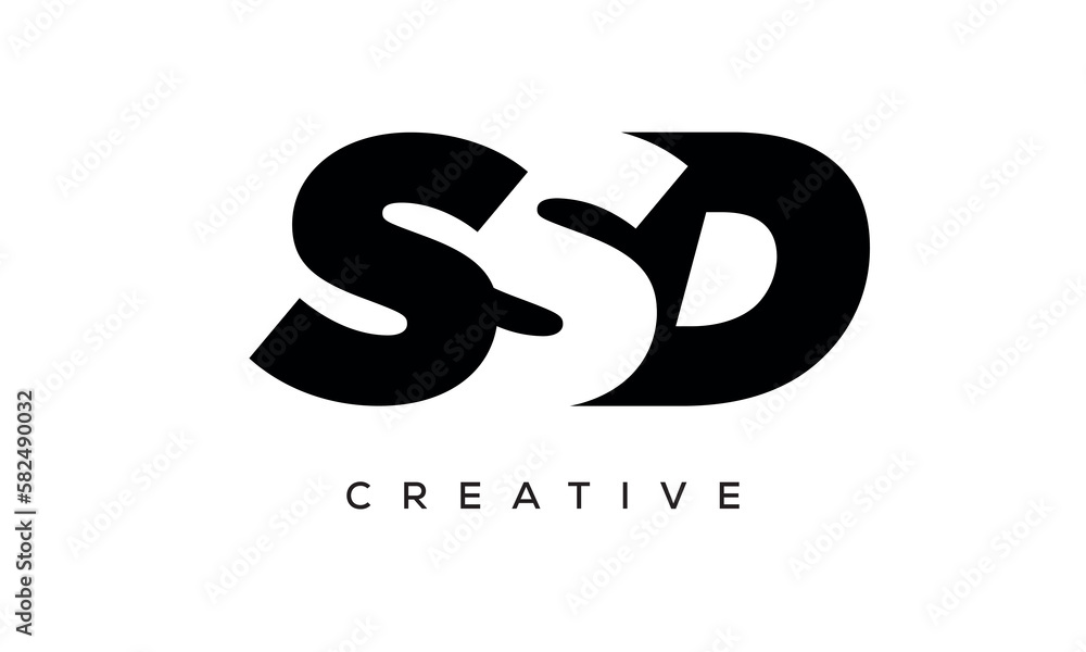 SSD letters negative space logo design. creative typography monogram ...