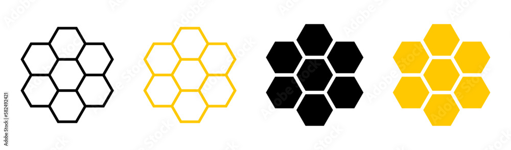 Honeycomb icon set Stock Vector | Adobe Stock