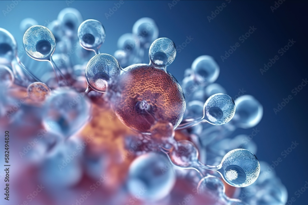 Illustrazione Stock Microscopic macroscopic close view of cells ...