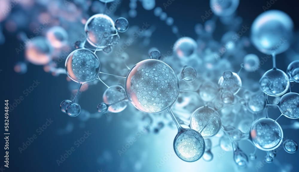 Microscopic macroscopic close view of cells attacked by virus and ...