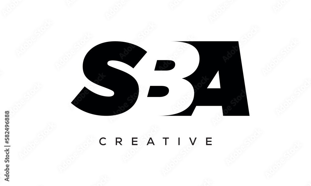 SBA letters negative space logo design. creative typography monogram ...