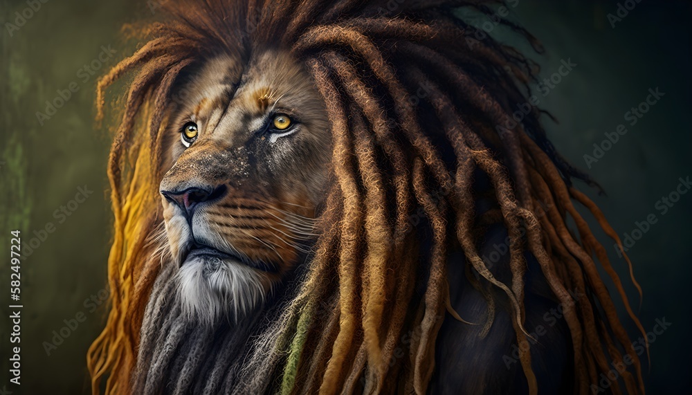 Rastafari Lion Stock Illustration | Adobe Stock