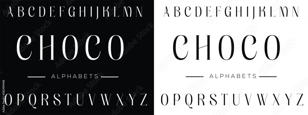 CHOCO Classic Lettering Minimal Fashion Designs. Elegant serif alphabet ...