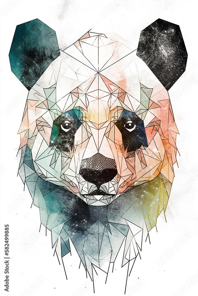 Abstract Panda Drawing