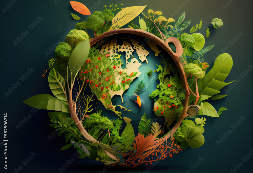World environment and earth day concept with globe and eco friendly ...