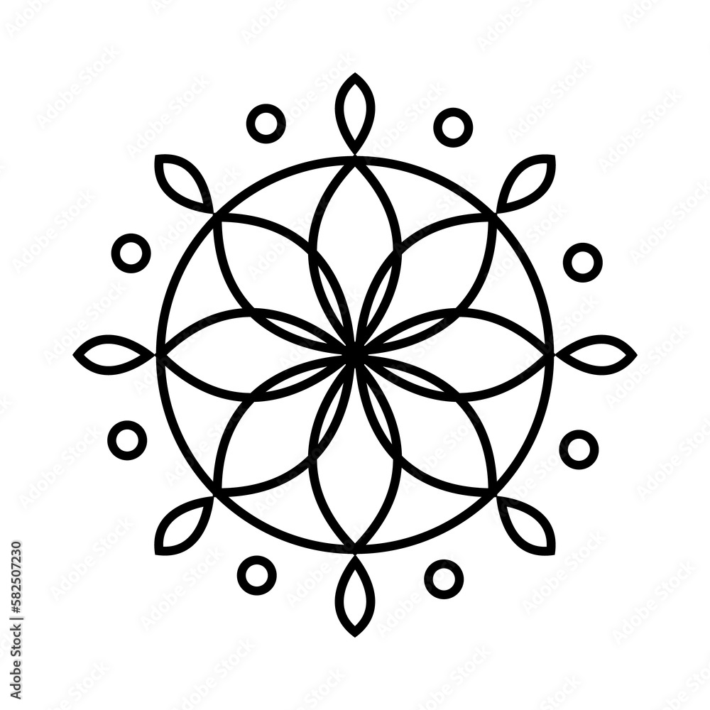 Poster png image of yoga mantra icon in black lines with transparent ...