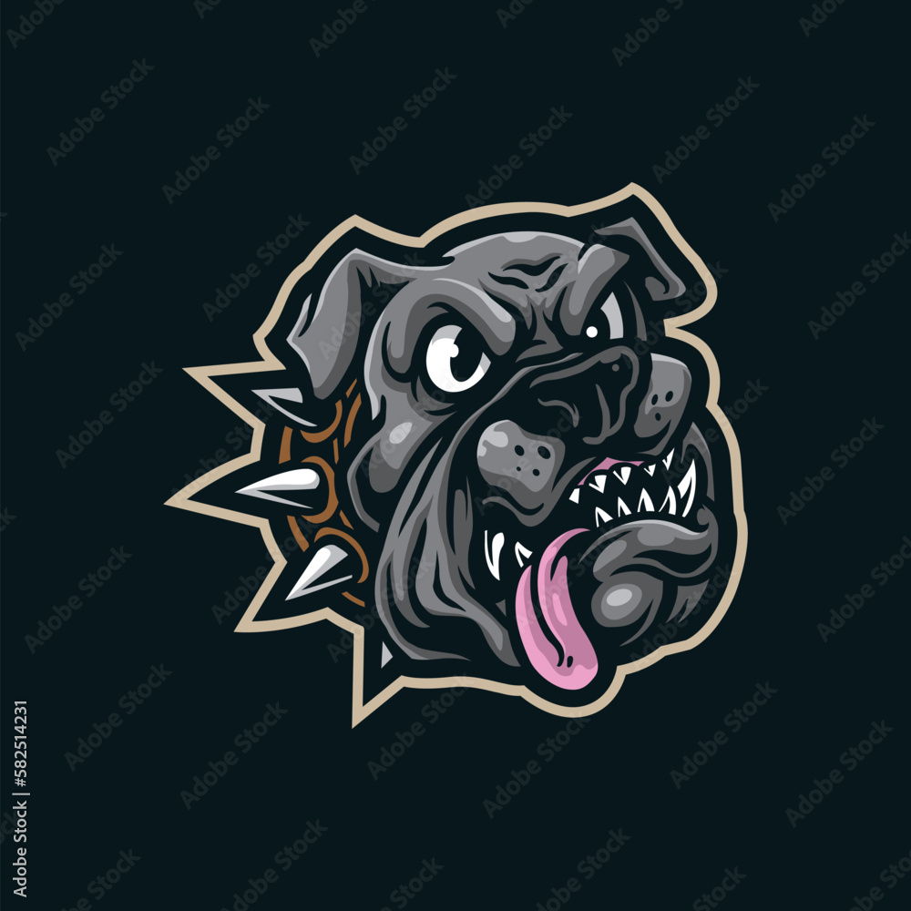 Dog mascot logo design vector with modern illustration concept style ...