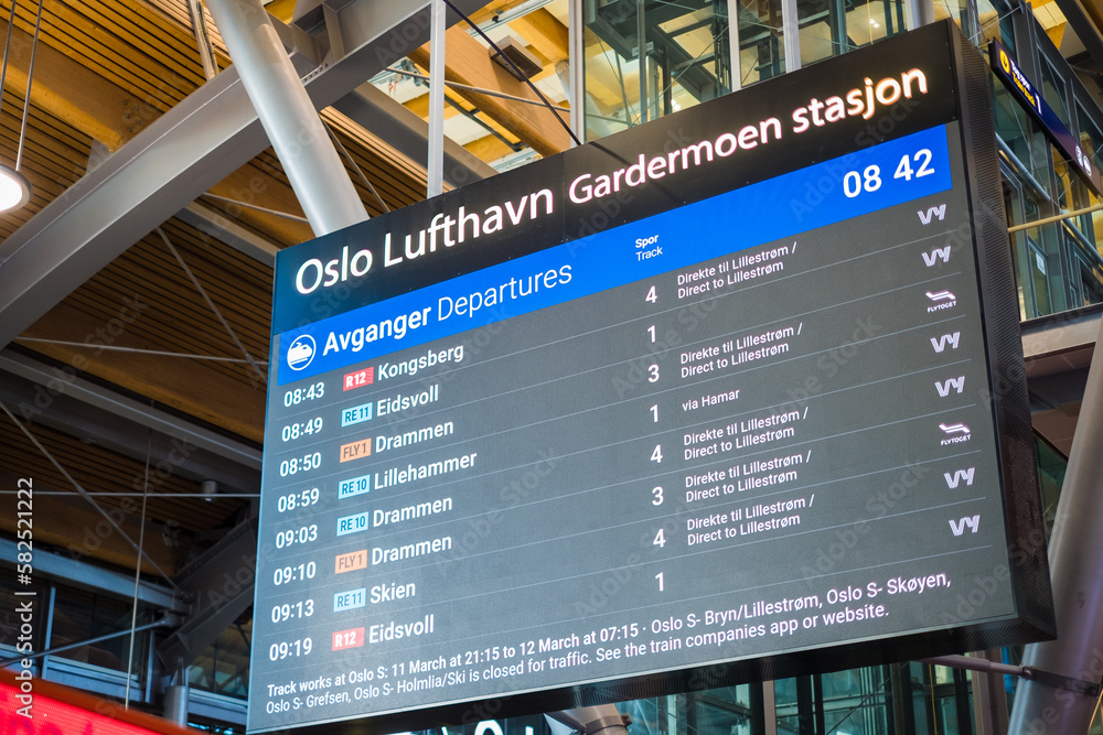 Fotka „Oslo, Norway - March 16, 2023: Oslo Gardermoen Airport ...