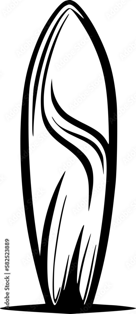 Vetor de Surfboard | Black and White Vector illustration do Stock ...