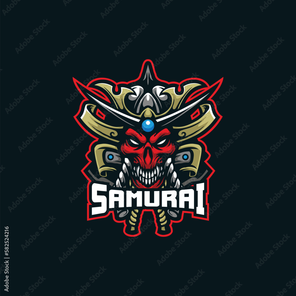 samurai vector mascot logo design with modern illustration concept ...