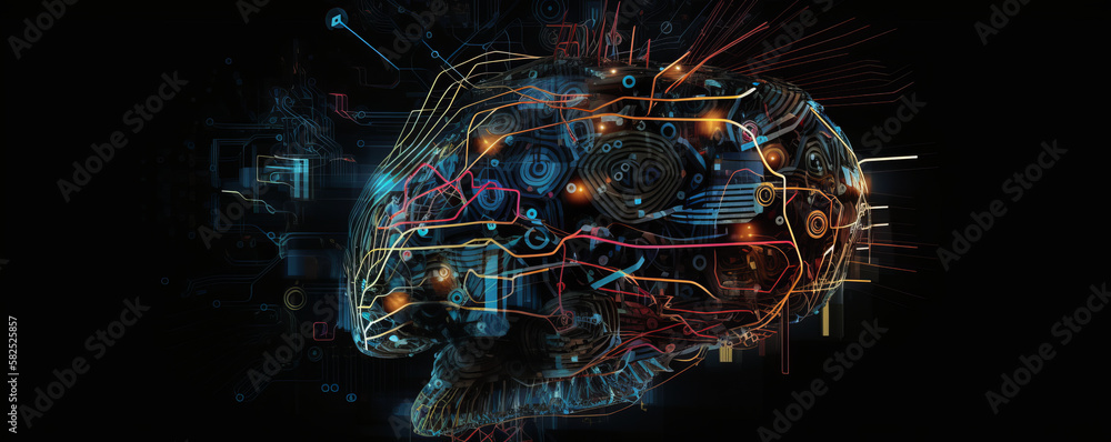 human brain exploding with creativity thanks to artificial intelligence ...