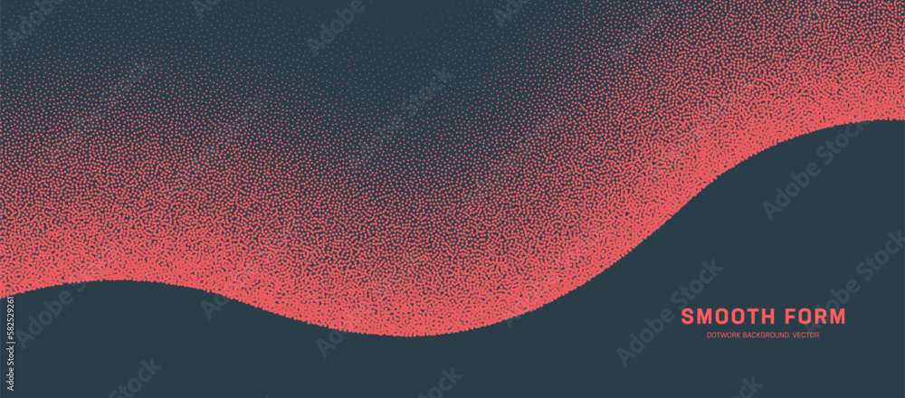 Smooth Curved Border Vector Red Dot Work Minimal Scenic Abstract ...