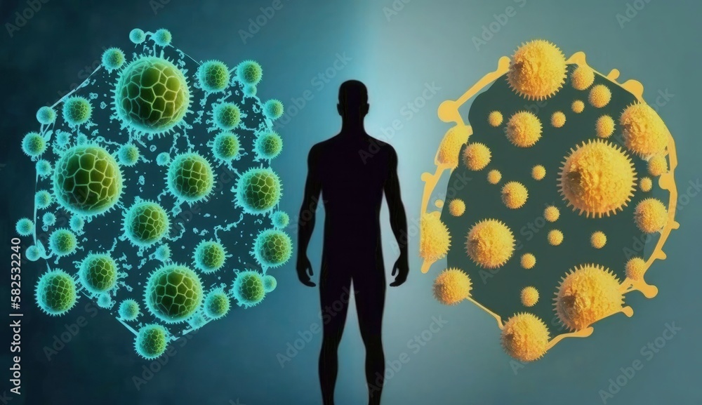 Immune system, protection against viruses and bacterias. Different ...