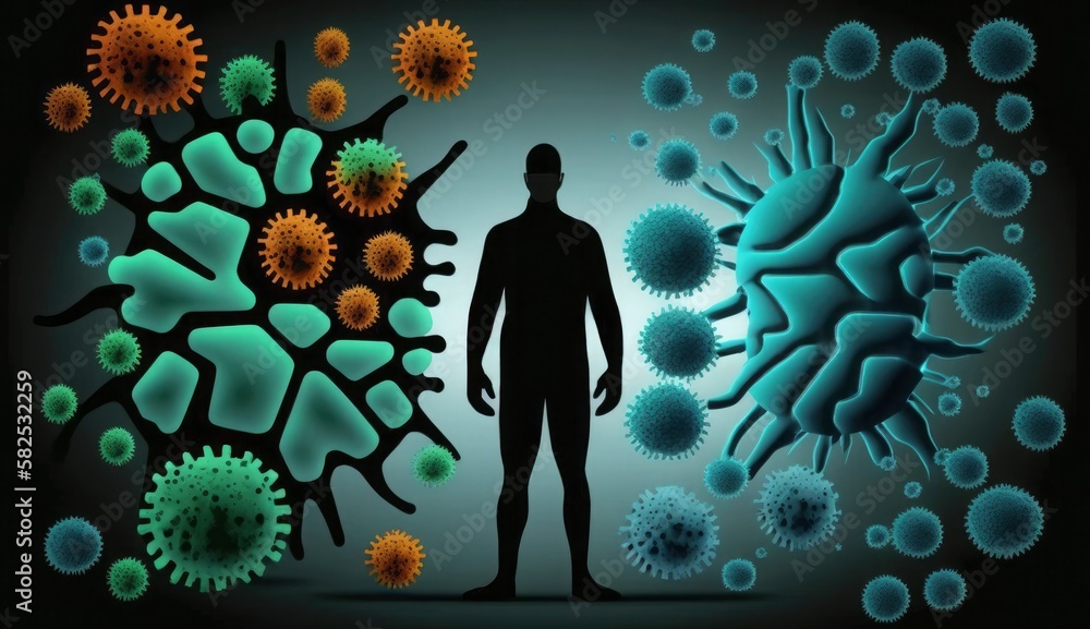 Immune system, protection against viruses and bacterias. Different ...