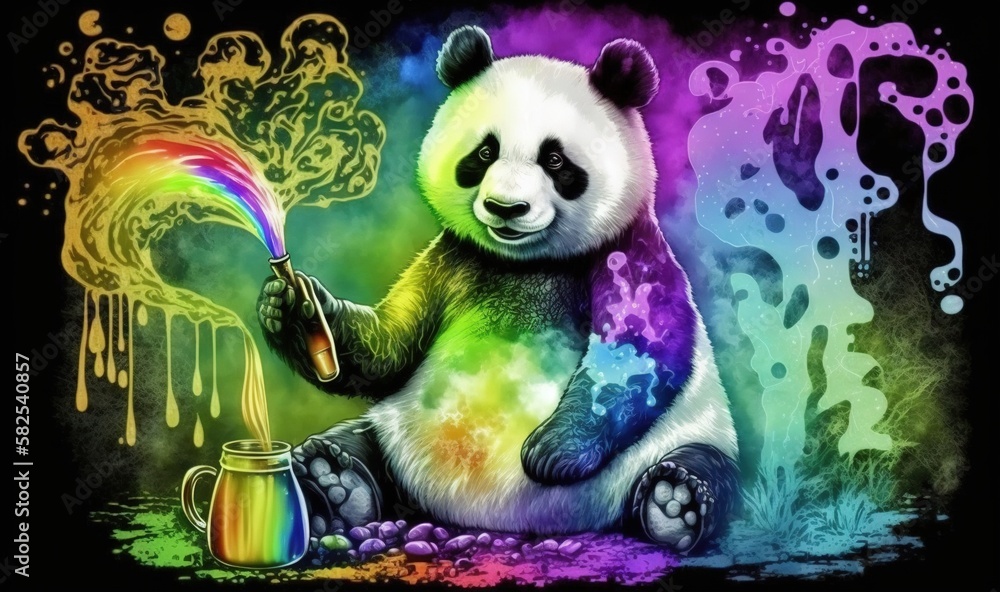 Rainbow Panda Wallpaper