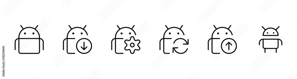 Android vector icon. OS logo set : Android Modile desktop logos ...