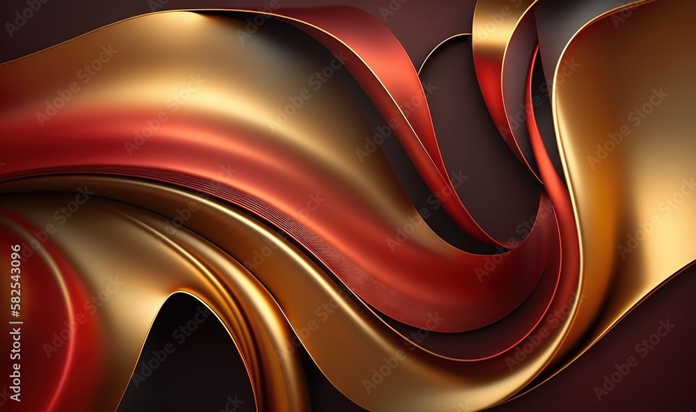 a very pretty red and gold design on a black background with a red and ...