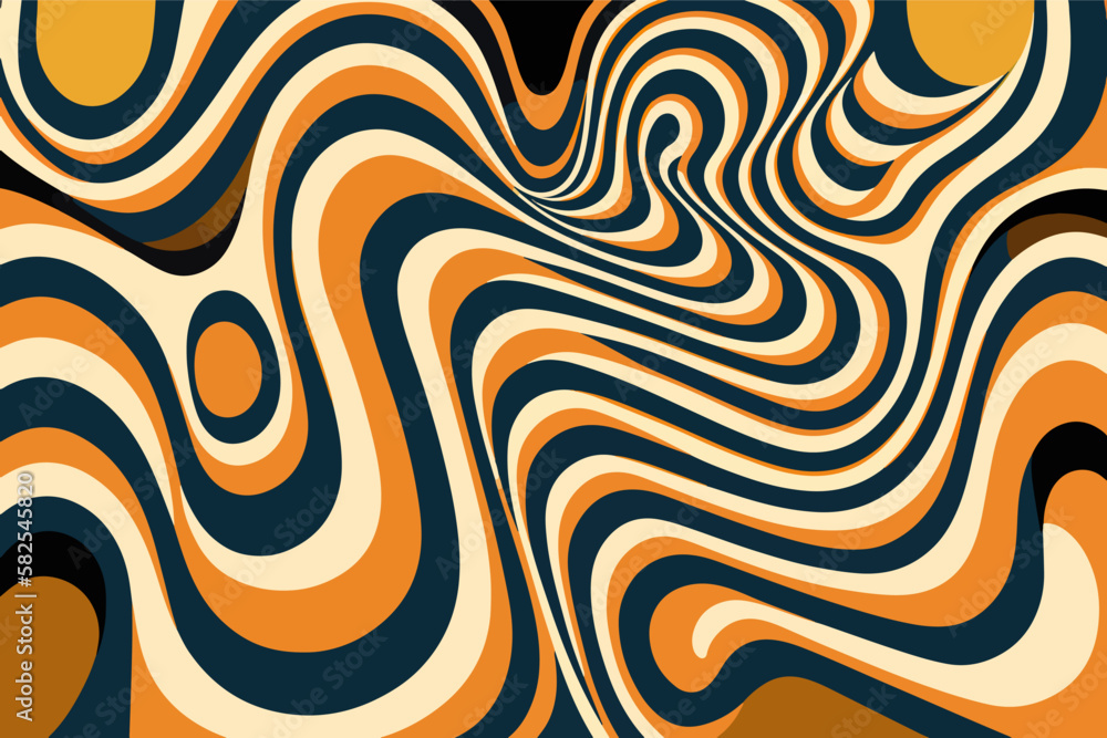Zigzag wave pattern in 70s style,Illusional wave, vector illustration ...