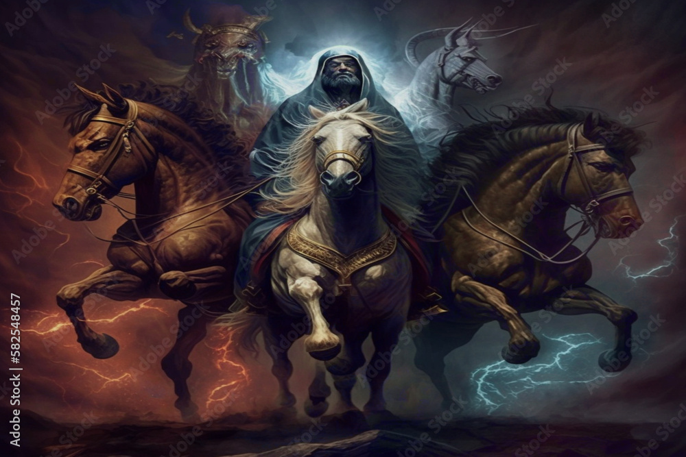 The four apocalyptic horsemen in the 6th chapter of the Revelation of ...