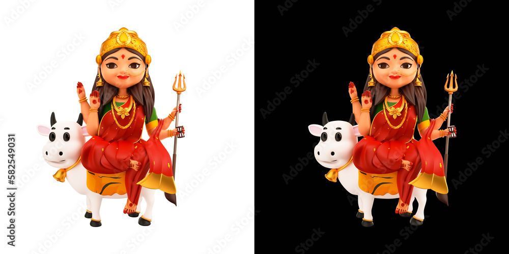 3d Illustration of the Indian Goddess of Durga for Durga Pooja Festival ...