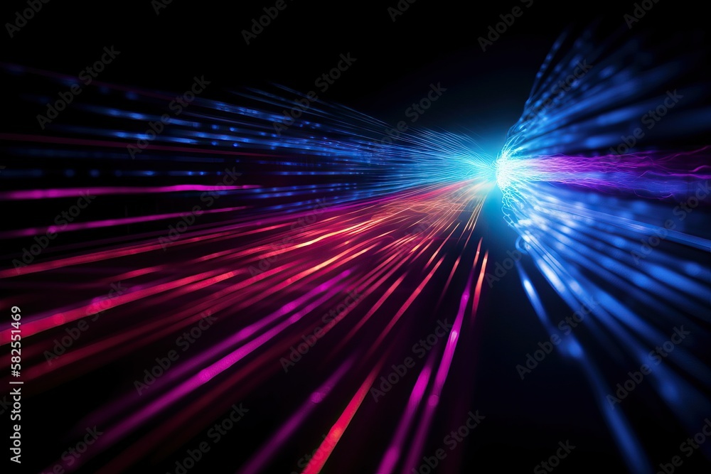 Colorful Lights on Black Background, Lightspeed Digital Art, Award ...