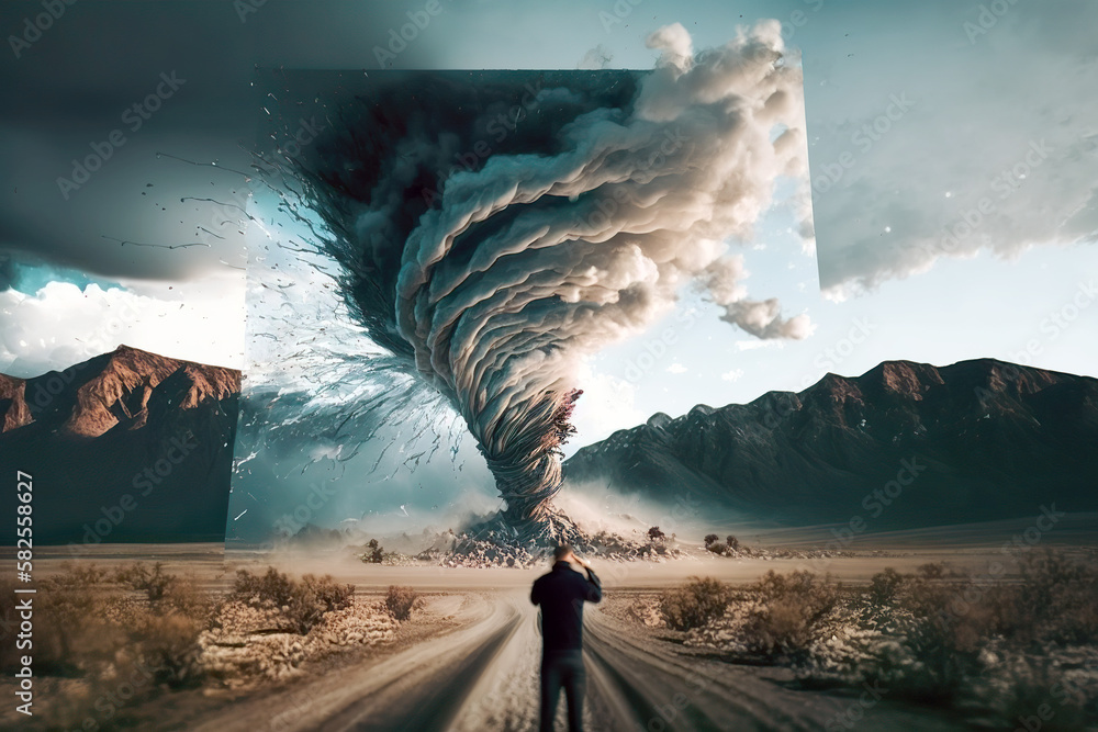 The tornado destroys the landscape. It can cause extremely high damage ...