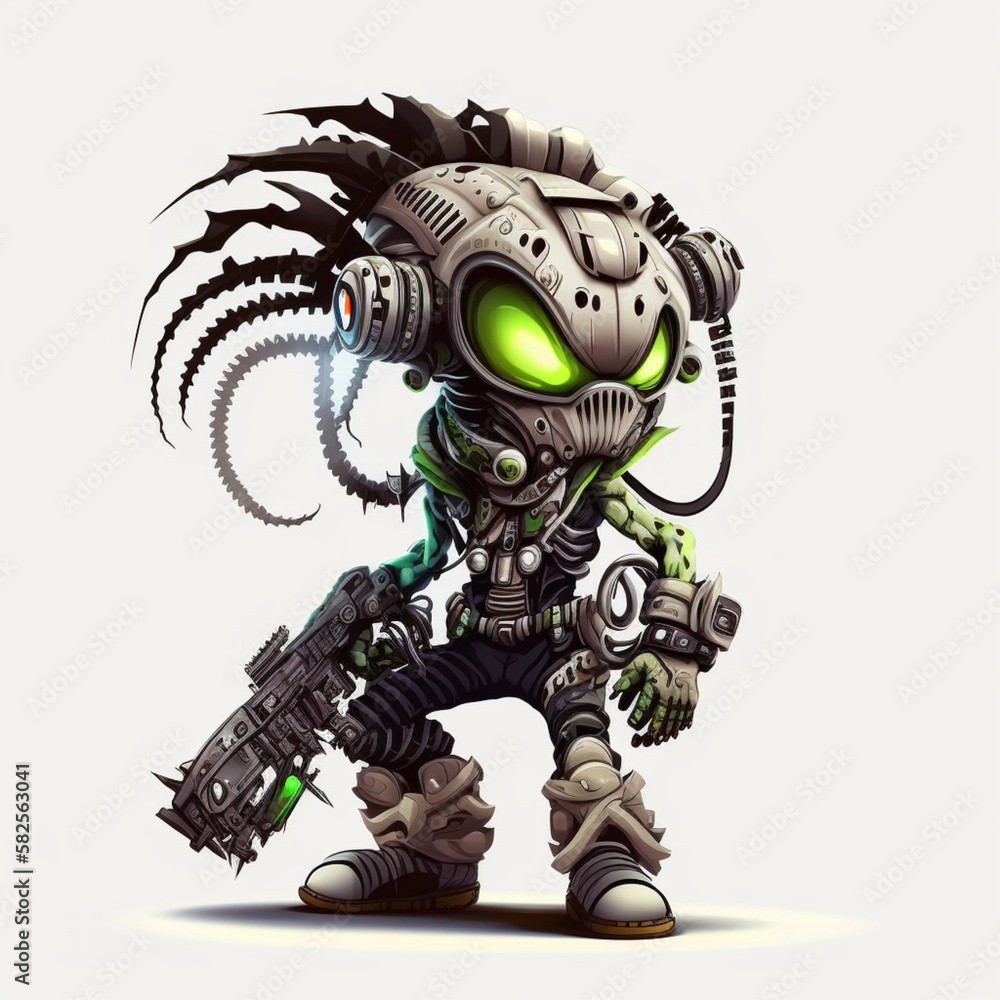 cartoon, character, alien, extraterrestrial, et, space, futuristic ...