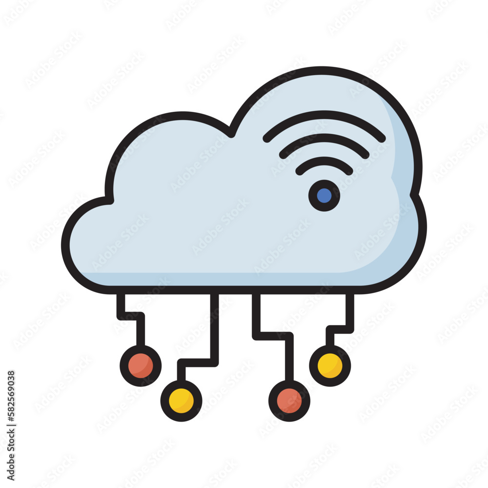 Cloud network connectivity vector filled outline Icon Design ...