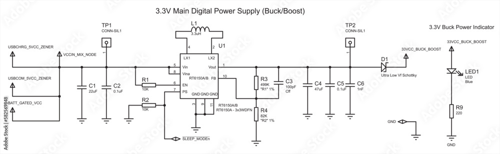Schematic diagram of electronic device (digital power supply). Vector ...