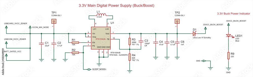 Schematic diagram of electronic device (digital power supply). Vector ...