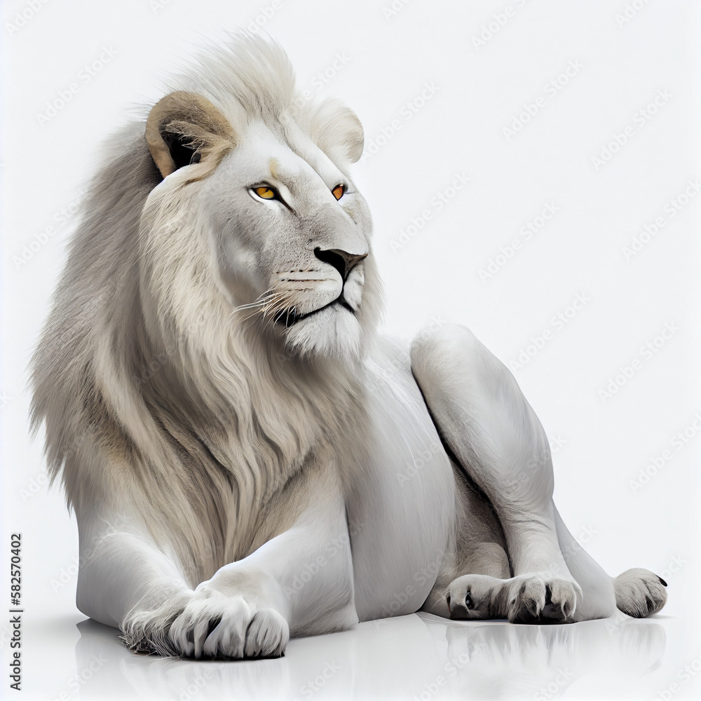 lion white background hd upscale Stock Illustration | Adobe Stock