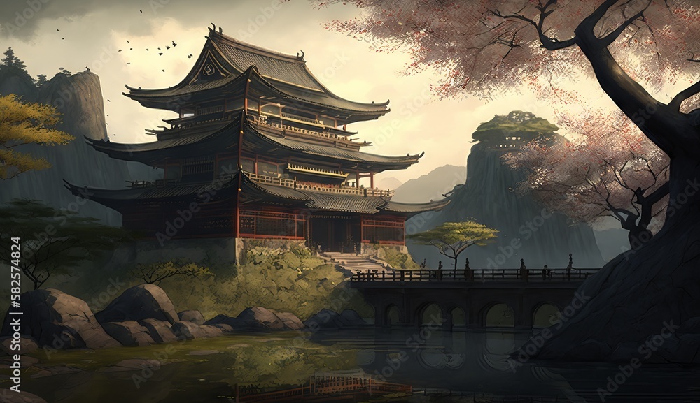 Tokyo Imperial Palace, Japan, Imperial Chinese building, colorful ...