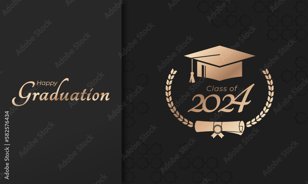 Class of 2024 Year Graduation of Decorate Congratulation with Laurel ...