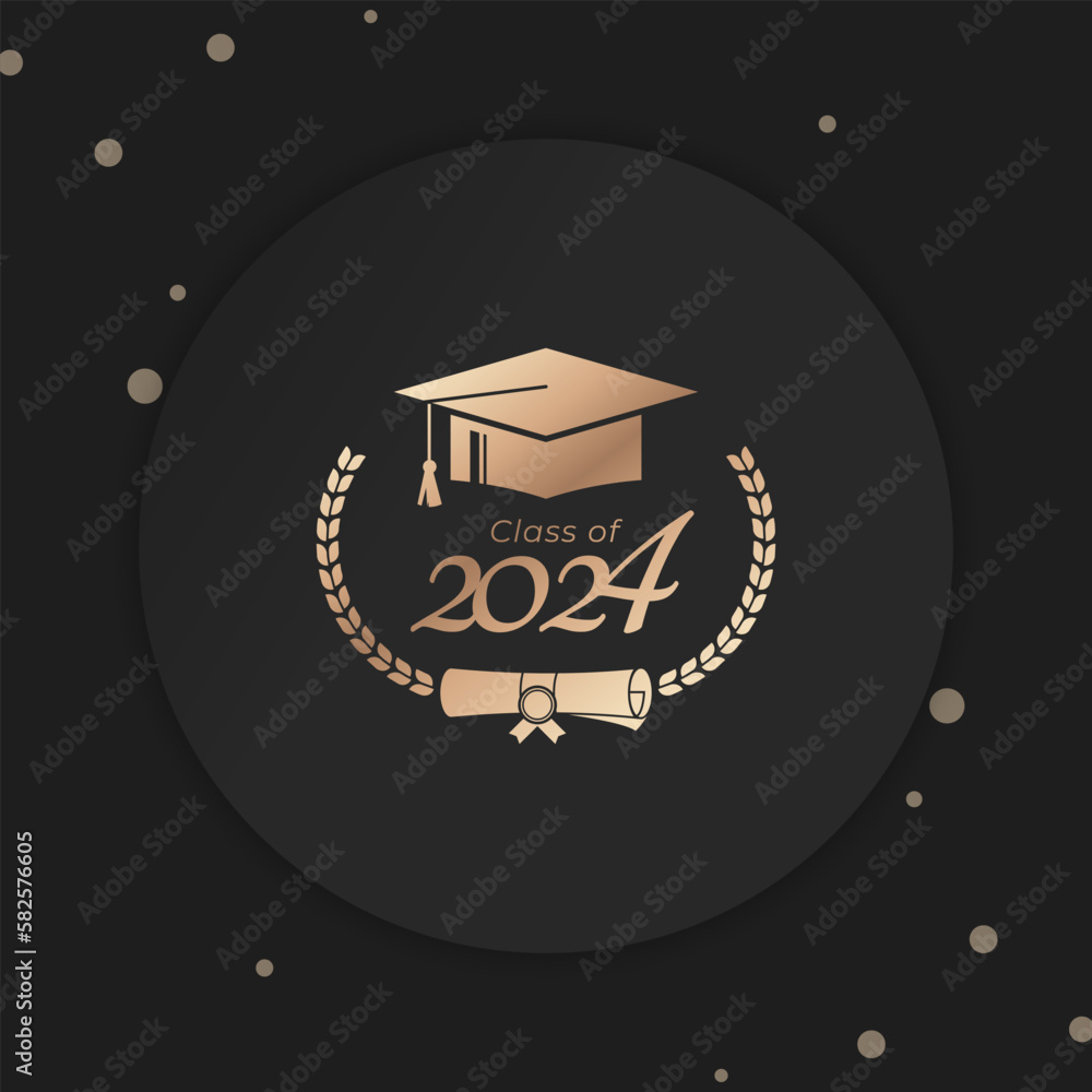 Class of 2024 Year Graduation of Decorate Congratulation with Laurel ...