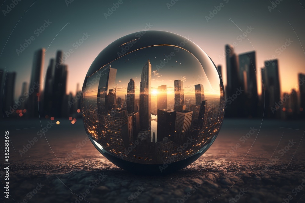 Redefining the Urban Landscape: A Cinematic Cityscape with a Giant ...