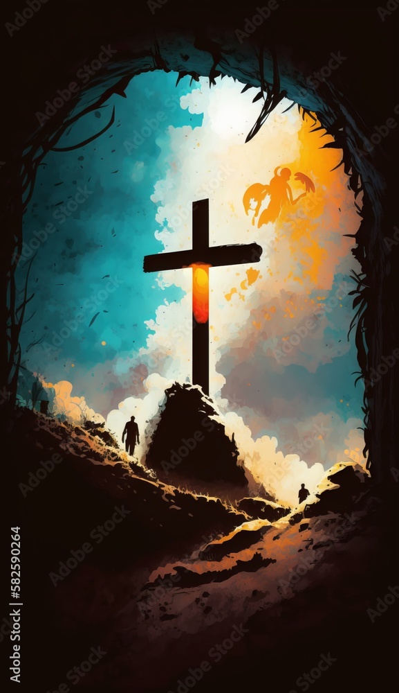 Experience the View from the Tomb: Jesus Cross in Stunning Detail Stock ...